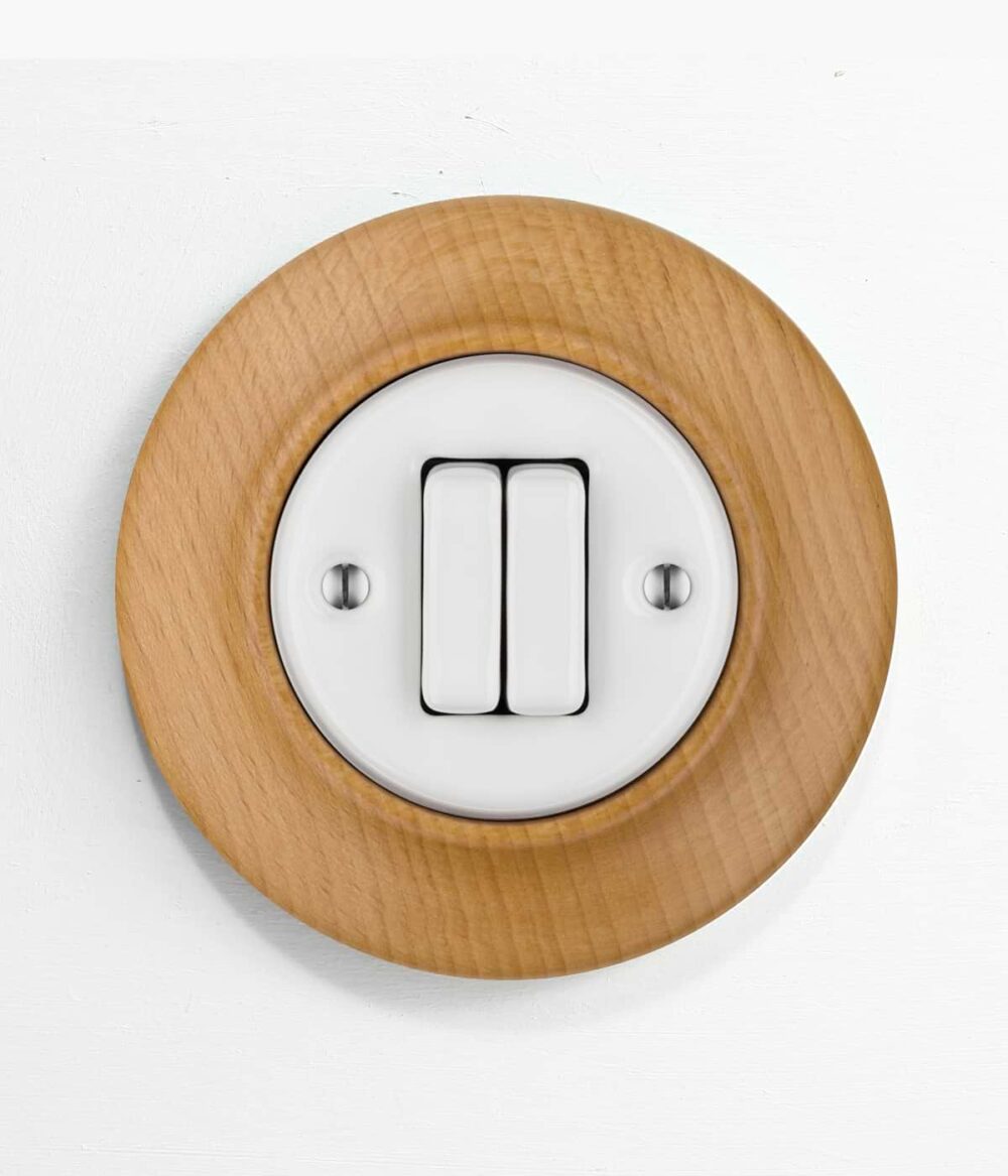 Roo Lignum Beech wood light switch - Swtch